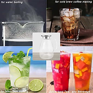 Bunhut Glass Pitcher with Lid,68 oz Water Pitcher for Hot Cold Drinks,Glass Water Pitcher with Insulated Handle,Large Glass Water Jar Made of High Borosilicate Glass,Easy to Clean