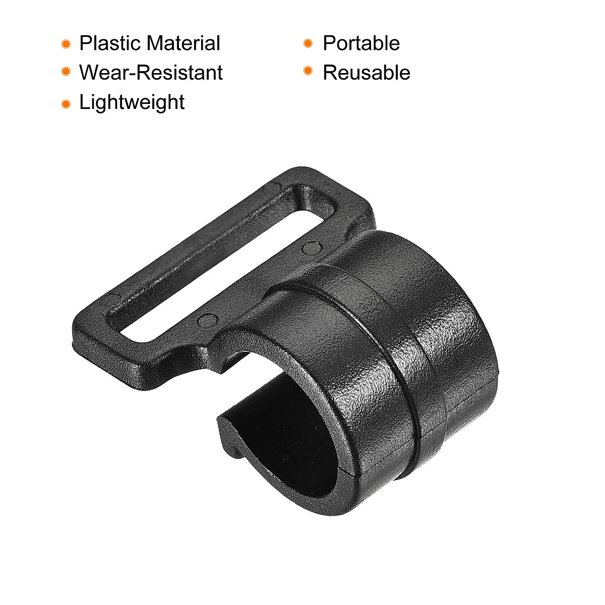 MECCANIXITY Tent Pole Clips, 11mm ID C Shape Tarp Rod Bracket Plastic Clamp Fasteners for Outdoor Camping, Black Pack of 10