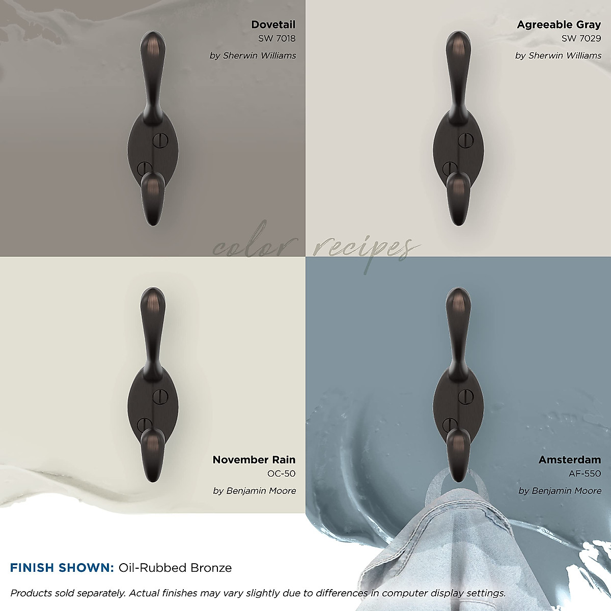 Amerock | Large Coat Hook | Wall Mount | Oil Rubbed Bronze | 1 Pack | Robe Hook | Towel Hook | Entryway Hook | Bathroom Hook