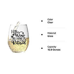 Funny Retirement Gift Wine Glass For Women - Humorous Gifts For Retired Coworkers - Unique Wine Glass With Funny Saying - Happy Retirement Gifts