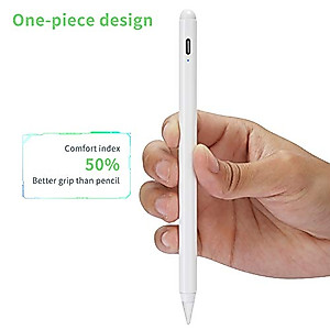 2022 iPad 8th/9th/10th Generation 10.2" Stylus Pencil with Tilt and Palm Rejection,Type-C Recharge and 1.5mm Fine Point Pen Compatible with Apple iPad,White