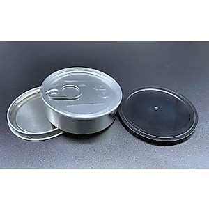 YEEPON 40sets Cali Self-seal Tin Can with Lid - Tuna Can Hoop Ring - NO TOOLS NEEDED + 48Pieces can Labels【100ml/3.5 (40sets) (3.5, 40)