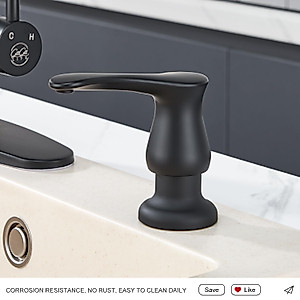 GAGALIFE Kitchen Sink Soap Dispenser Matte Black, Under Sink Soap Dispenser with 40" Silicone Extension Tube Kit,Say Goodbye to Frequent Refills