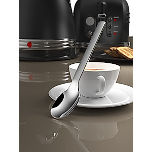 Krihan Demitasse Espresso Spoons, Mini Coffee Spoon Set of 6, 18/10 Stainless Steel Teaspoons, 5.43-Inch Small Spoons for Dessert, Tea & Coffee, Dishwasher Safe