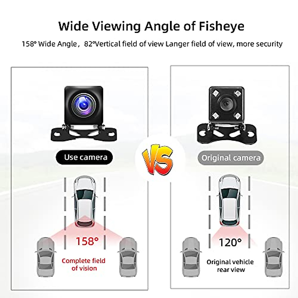 Podofo HD Universal AHD Backup Camera 720P Ultra HD Night Version Waterproof Reverse Camera, 158° Wide View Angel Auto Rear View Camera for Universal Cars Android Car Stereo (P Format) DC 9-15V