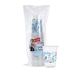 Glad for Kids Disney Frozen 16oz Clear Plastic Cups | Disney Frozen Plastic Cups, Kids Snack Cups | Kid-Friendly Plastic Cups for Everyday Use, 16oz Plastic Cups 36 Ct