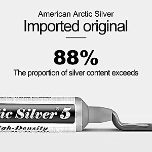 Arctic Silver 5 Thermal Cooling Compound Paste 3.5g High-Density Polysynthetic Silver (AS5 3.5G w/Tool)