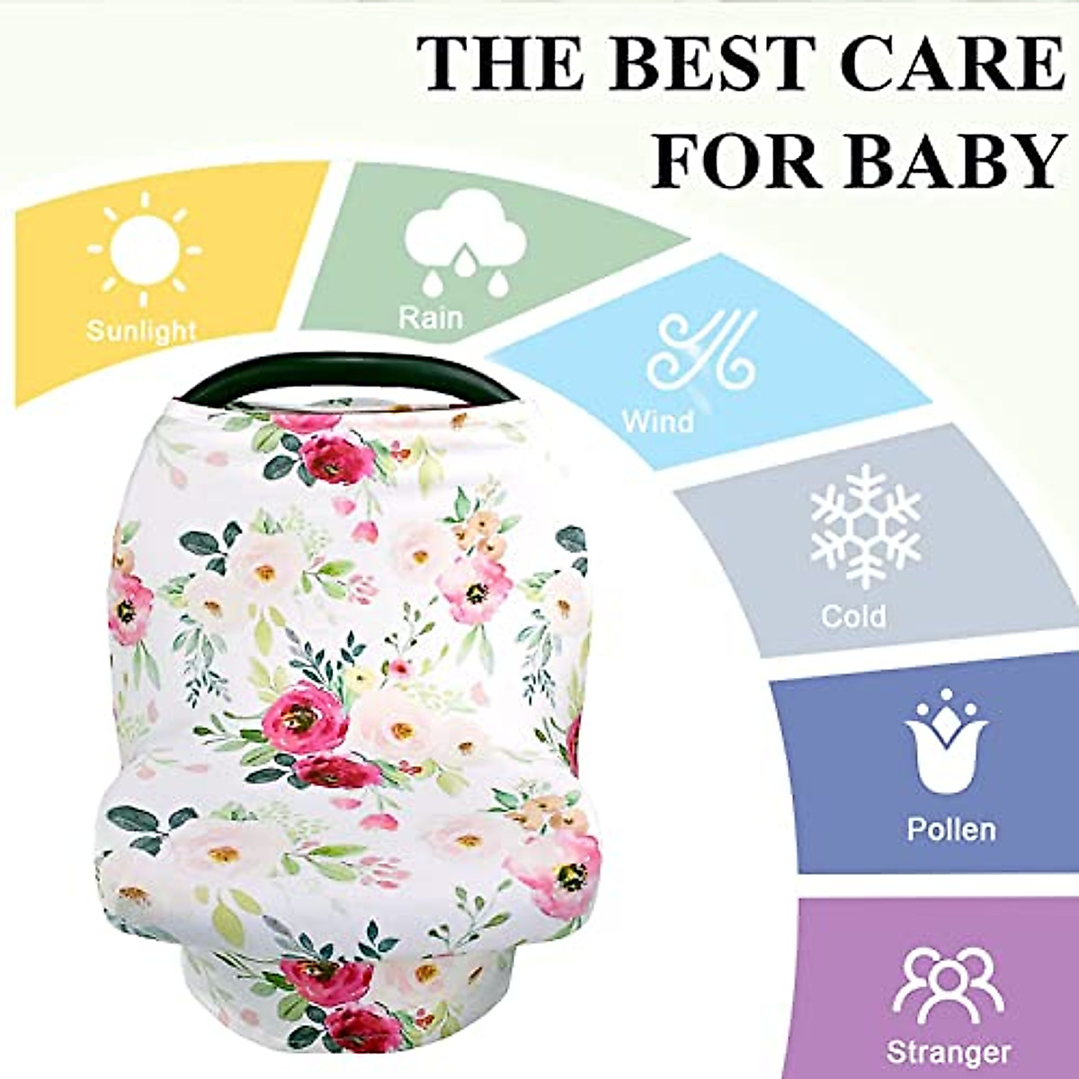 Stretchy Baby Car Seat Cover for Baby Boys and Girls,Multiuse - Nursing Breastfeeding Covers,Shopping Cart/High Chair/Stroller Covers,Infinity Scarf,Car Seat Canopies
