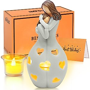 Gifts for Mom Christmas Unique from Daughter, Mother's Day Birthday, Mom Ideas, Candle Holder W/Flickering Led Flameless Candle
