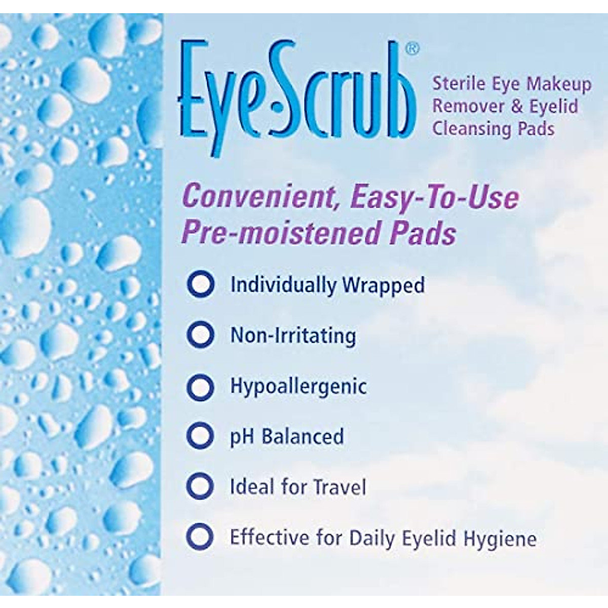 Eye Scrub Sterile Eye Makeup Remover & Eyelid Cleansing Pads 30 ea (Pack of 2)