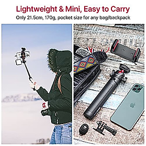 Camera Phone Tripod Flexible for Gopro - Mini Desktop Table Tripod Extendable Handle Selfie Stick Phone Hot Shoe Mount Remote Shutter Vlog Kits for Sony iPhone Gopro Hero Black