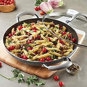 Rachael Ray Cucina Nonstick Saute/All Purpose Pan with Lid, 12 Inch, Sea Salt Gray