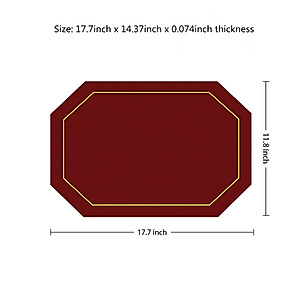 Reversible Placemats Set of 6, Faux Leather Heat Resistant Placemats Washable Table Mats Wipeable Place Mats for Dining Table Wedding Coffee Shop Decoration