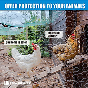 Fencer Wire Poultry Netting Fence, 20 Gauge Galvanized Hexagonal Chicken Wire Fence, 1-Inch Mesh Opening Size (4 ft. x 150 ft.)