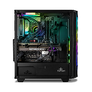 YEYIAN Shoge Gaming PC Desktop Computer, AMD Ryzen 5 5600X 4.6GHz, Nvidia RTX 3070 8GB, 1TB NVMe SSD, 16GB DDR4 3200MHz, ARGB Fans, Windows 11 Home Wi-Fi