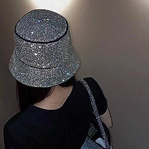 Crystal Rhinestone Bucket Hat Bling Bling Hat Hip Hop Rainbow Caps Headwea