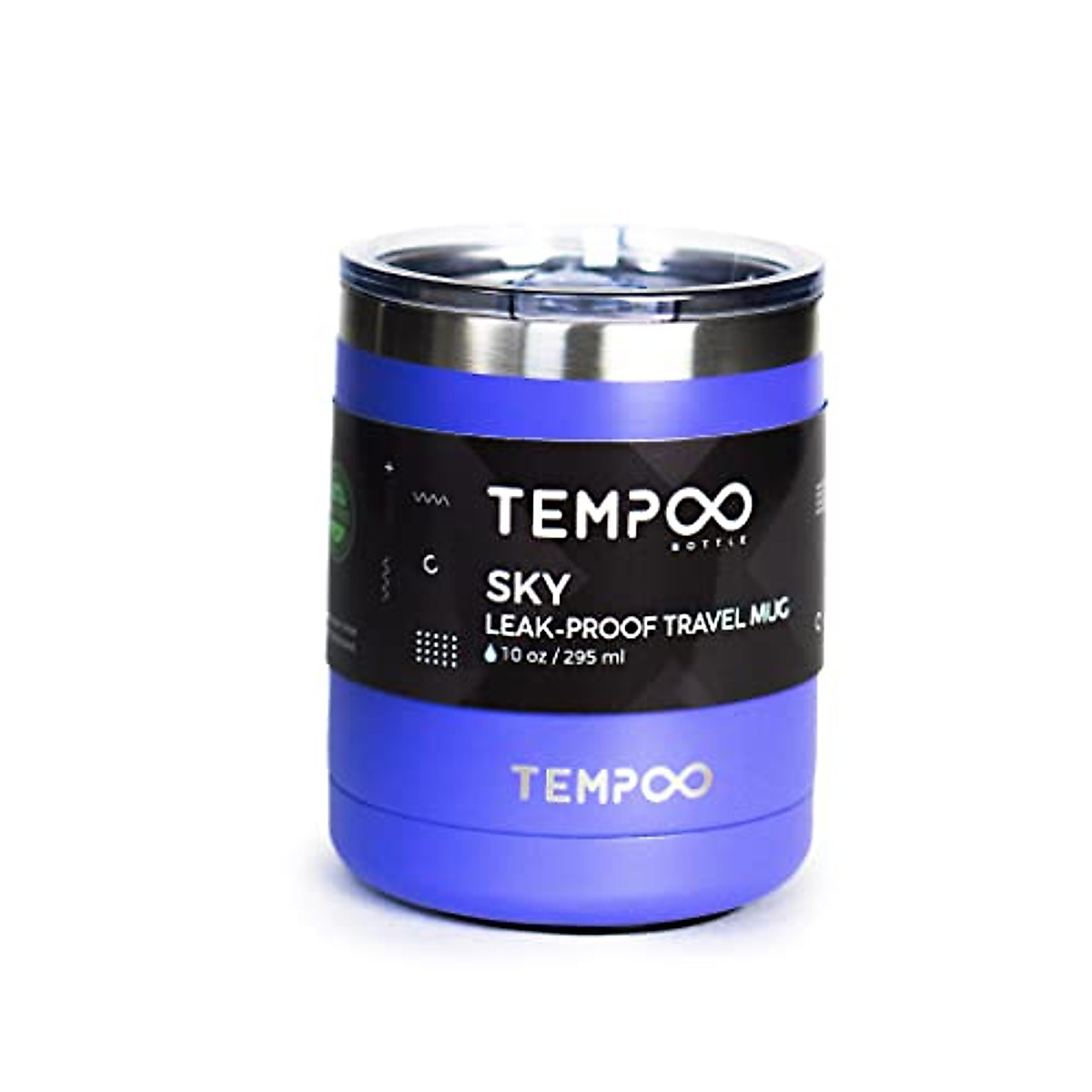 TEMPO COFFEE MUG, VACUUM INSULATED STAINLESS STEEL REUSABLE COFFEE CUP, DOUBLE WALL, COFFEE TRAVEL MUG, LEAKPROOFF LID, REUSABLE TUMBLER CUPS KEEP HOT COLD ICE (matte very peri)