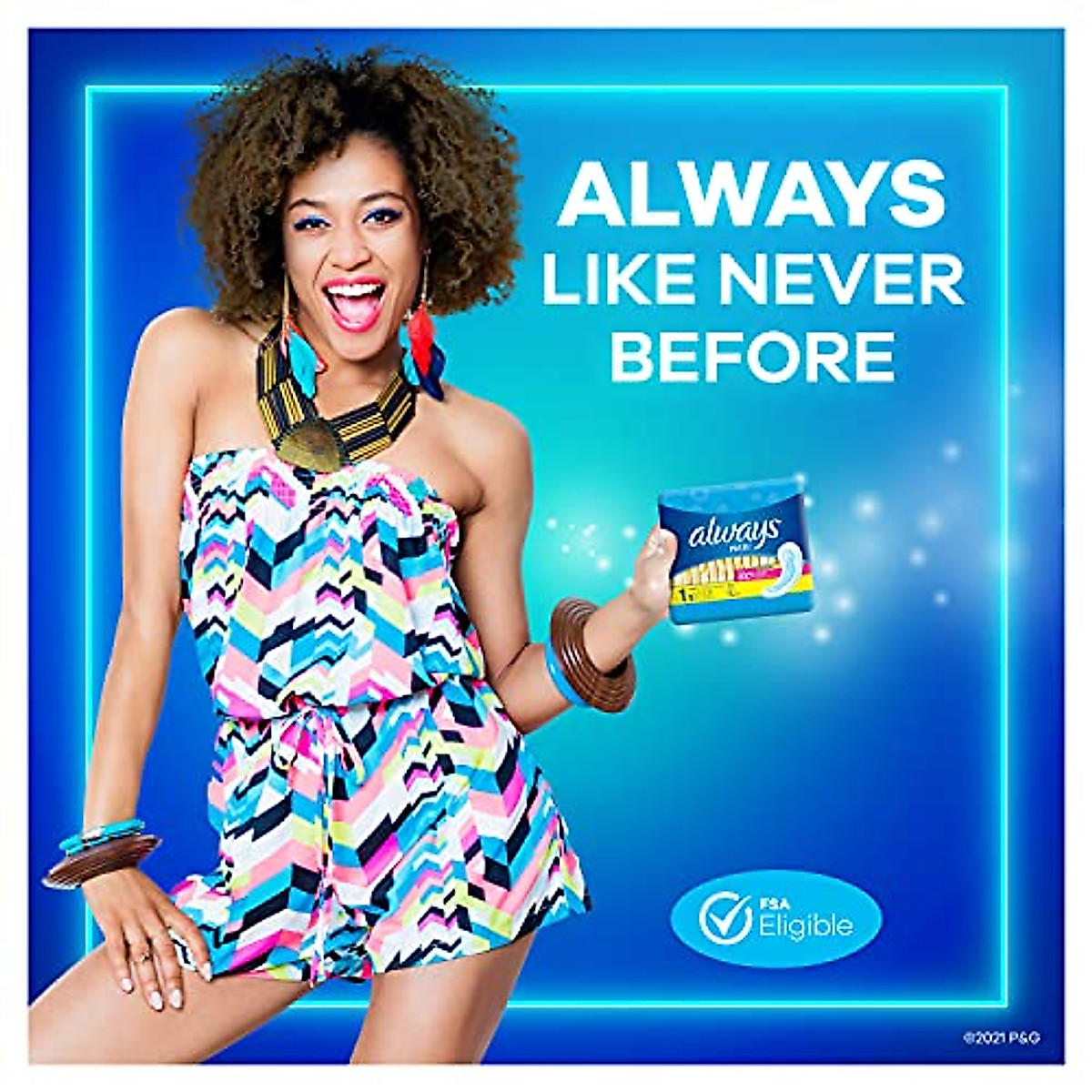 Always Maxi Feminine Pads for Women, Regular Absorbency, 24 Count, No Wings, Unscented (24 Count)