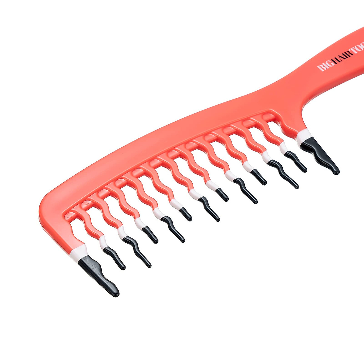 KISMETICS Big Hair Tools Extra Large Wide Tooth Comb for Thick, Curly, Wavy or Long Hair - Frizz-Free Detangling Shower Comb - Orange
