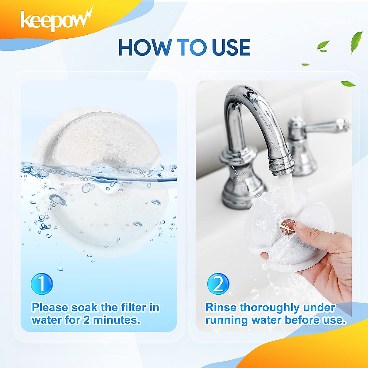 KEEPOW Pet Fountain Filter Replacement for 67oz/2L & 84oz/2.5L - 6 Pack Cat Fountain Filter Compatible With Plastic & Stainless Steel