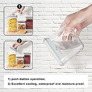 CosyStora Airtight Food Storage Containers Set 6 Pieces POP Open Clear Plastic Canisters with lids,BPA Free, Kitchen Pantry Organization and Storage Containers for Bakery Cookies Nuts Sugar Storage