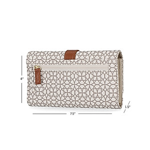 Mundi File Master Womens RFID Blocking Wallet Clutch Organizer With Change Pocket (One Size, Bridgehampton Sand)