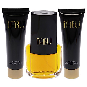 Dana Tabu Women 1.2oz EDC Spray, 2.5oz Body Lotion, 2.5oz Body Wash 3 Pc Gift Set