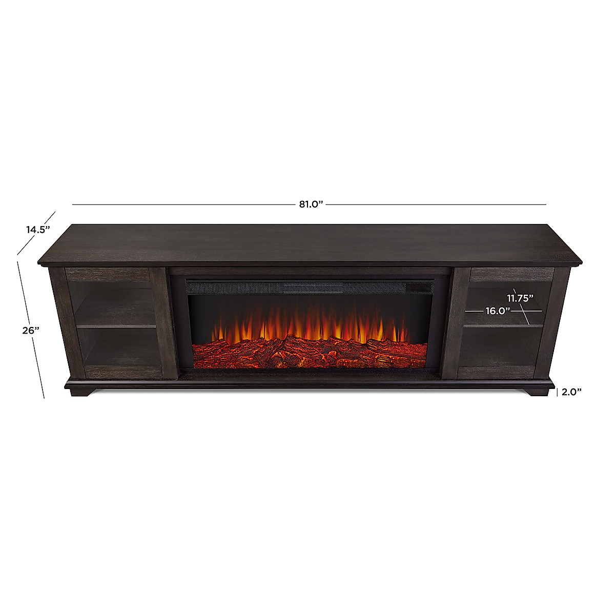 Benjamin Landscape Media Electric Fireplace in Weathered Wood by Real Flame