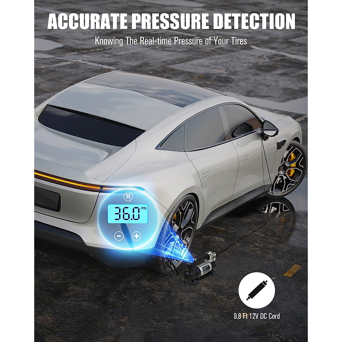 Avid Power 12V DC Portable Air Compressor, 30L/M Fast Inflation, Auto Tire Inflator with Pressure Gauge, Air Pump for Car Tires & Many inflatables