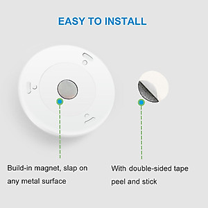 AMIR Upgraded Motion Sensor Light, Cordless Battery-Powered LED Night Light, Stick-Anywhere Closet Light Stair Lights, Wall Lights for Hallway, Bedroom, Kitchen (White - Pack of 6)