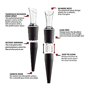 AeraWine 2-Pack Patented Bottle-top Wine Aerator and Pourer - 100% MADE IN THE USA