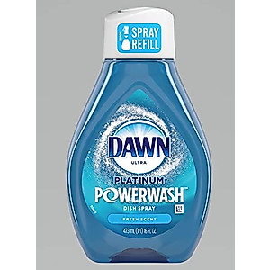 Dawn Platinum Powerwash Dish Spray Fresh Scent Refill - Multi 3 Pack & Cascade Platinum Dishwasher Pods, ActionPacs Dishwasher Detergent, Lemon, 62 Count