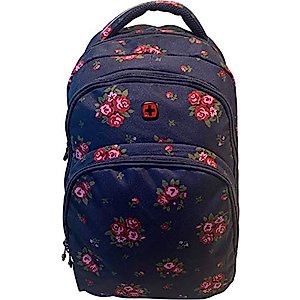 Wenger Upload Backpack With 16" Laptop Pocket And Tablet Pocket, Navy Floral Print