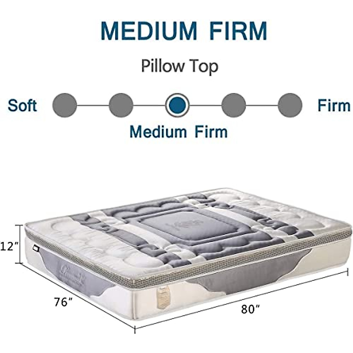 King Size Mattress, Rucas 12 Inch Memory Foam Mattress King & Pocket Spring Mattress for Sleep Supportive 15 Year Warranty