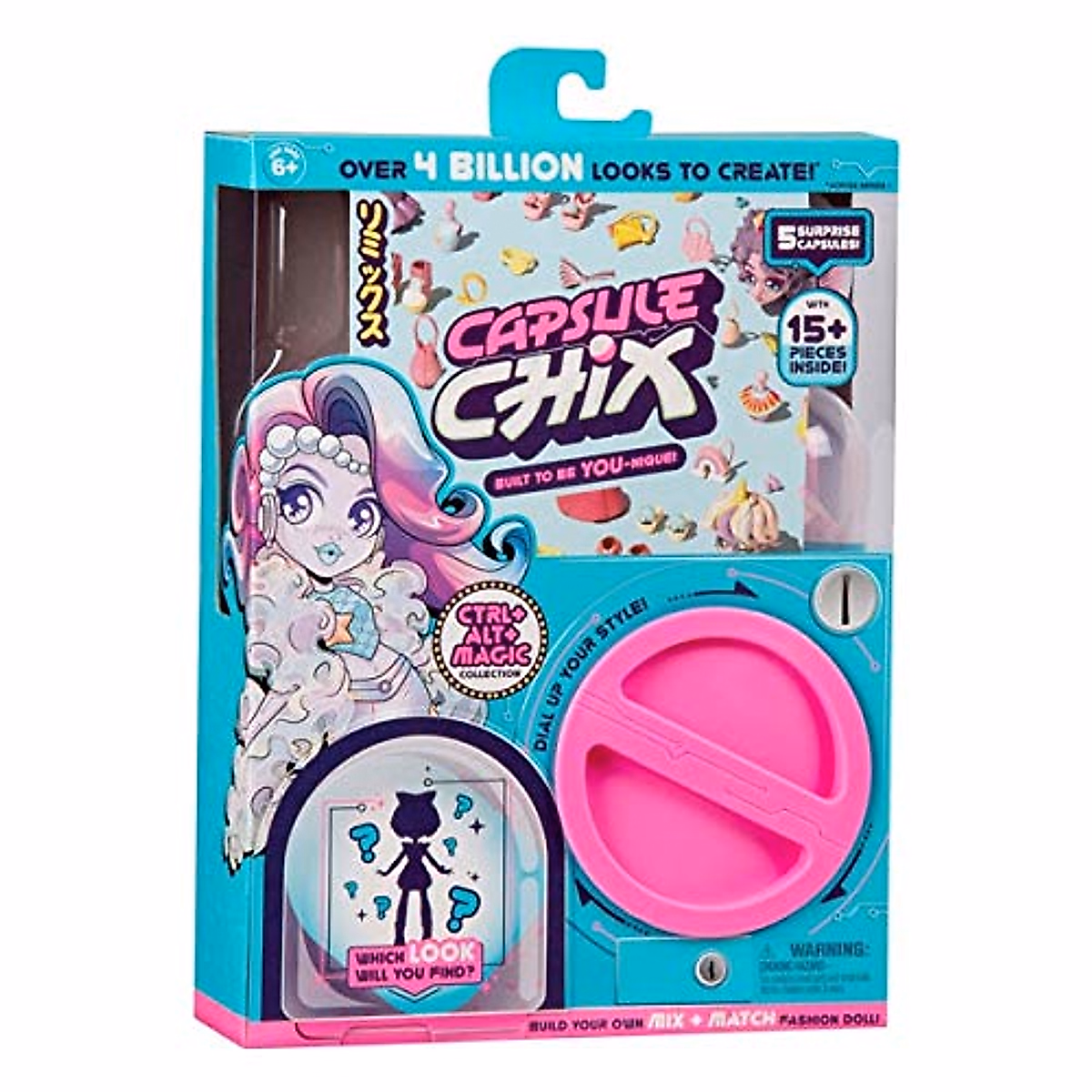 Capsule Chix Barbie Ctrl+Alt+Magic Collection, 4.5 inch Doll with Capsule Machine Unboxing and Mix and Match Fashions and Accessories