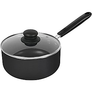 Clover Supply Co. Nonstick Saucepan Set with Lids Pots - Multipurpose Use for Home Kitchen or Restaurant - Glass Lids - 1 Quart and 2 Quart