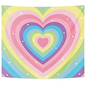 Pecfamly Danish Pastel Room Decor - Tapestry for Bedroom - Toddler Baby Girl Room Decor - Rainbow Room Decor for Girls Bedroom - Cute Room Decor Aesthetic - Unicorn Decor for Girls Room (51"x59")
