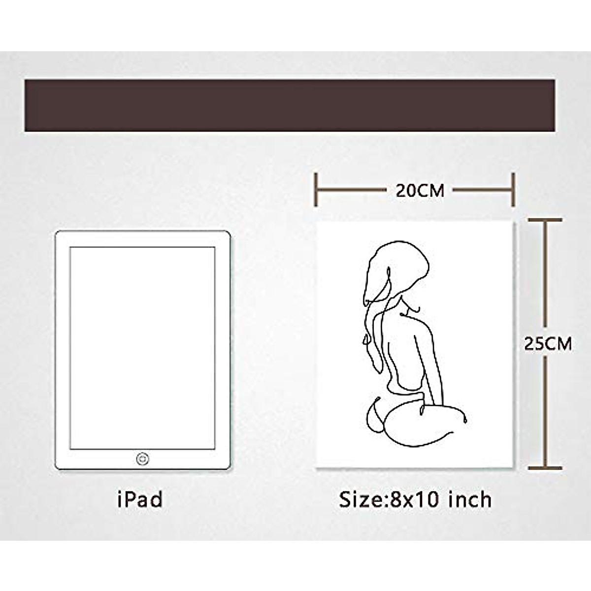 Line Art Prints Fashion Women Art Print Set of 3 Black and White Prints Stick Figure Printing Gift for Women Canvas Rose Prints Wall Pictures for Bedroom Home Decor No Frame 8X10 inches