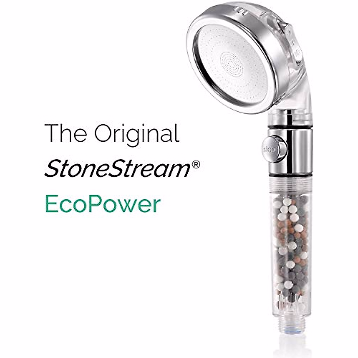 Original StoneStream® EcoPower Shower Head System — Handheld Showerhead Replacement Stones