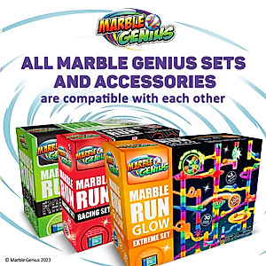 Marble Genius Flying Marbles Expansion Pack - 5 Boards + 100 Trivia Cards Set, Experience The Thrill of Racing, Includes an App with Additional Challenges That is Perfect for Kids, Teens, and Adults