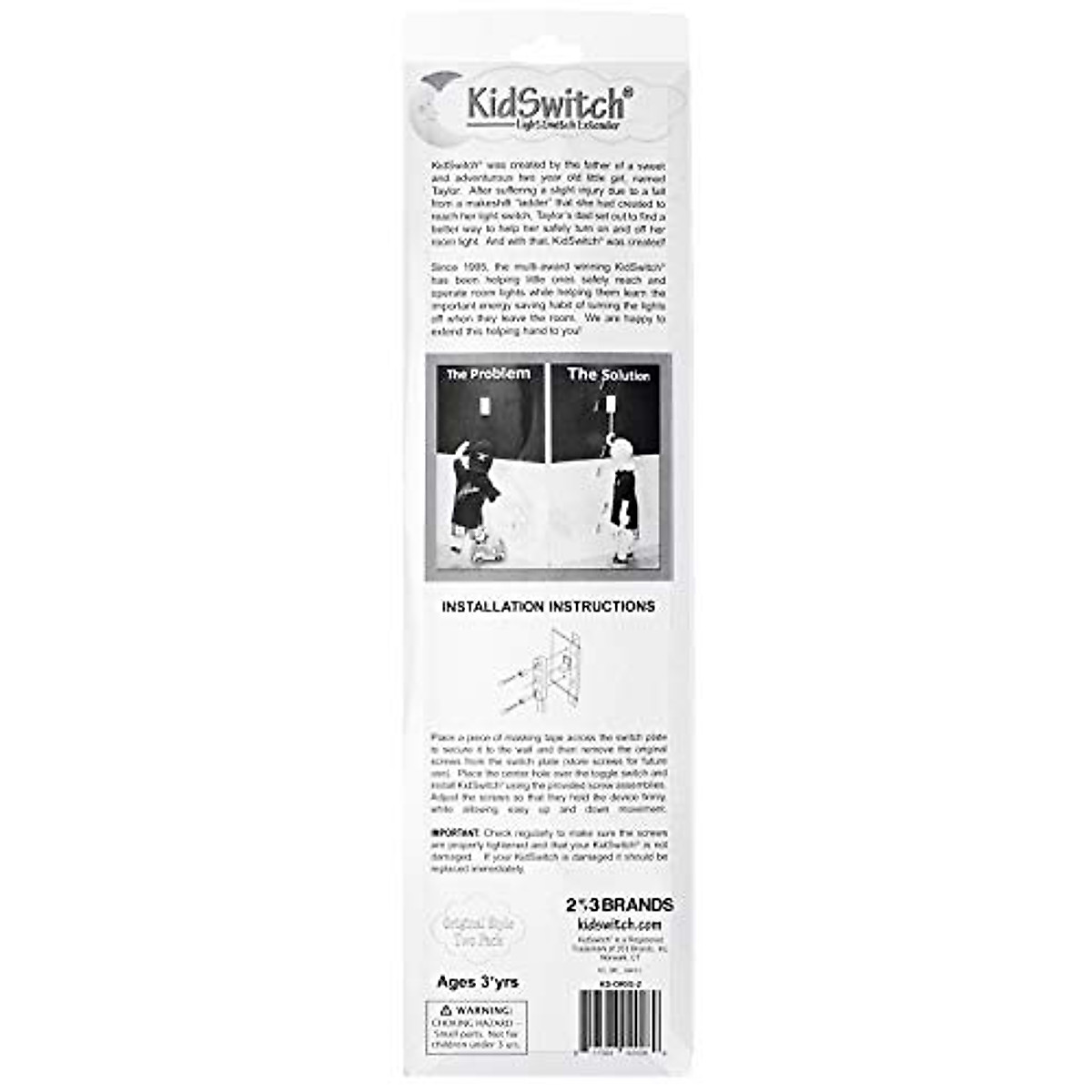 Kidswitch Light Switch Extender for Kids (2 Pack) - Award Winning, Easy Grab Handle, Glow-in-The-Dark