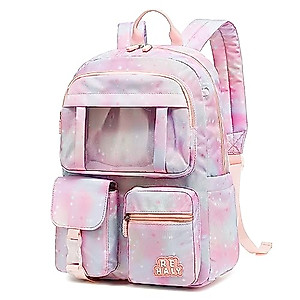 REHALY Kids Backpacks for Girls,Cute School Backpacks for Kids Elementary School Primary School, Tie Dye School Bag for Girls Kid Students for Back to School Supplies Birthday Gifts