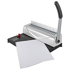 Heavy Duty Comb Binding Machine 450 Sheet 21 Hole Handle Manual Paper Punch Binder with 100pcs Starter Kit 3/8'' Comb Binding Spines