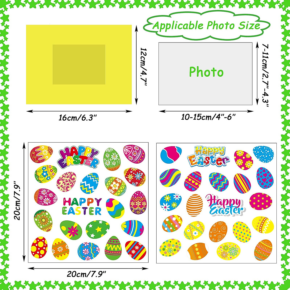 24 Packs Easter Kids' Craft Kits DIY Picture Frame Craft Spring Easter Art Activities Home School Classroom Game Bulletin Board Easter Party Favor Decoration