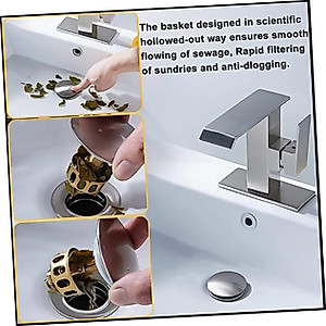 FONDOTIN 2pcs Sink Bath Tub Kitchen Sink Filter Tub Drain Sink Bounce Stopper Bathtub Filter Tub Hair Drain Catcher Sink Drain Stopper No All Copper Plus 304