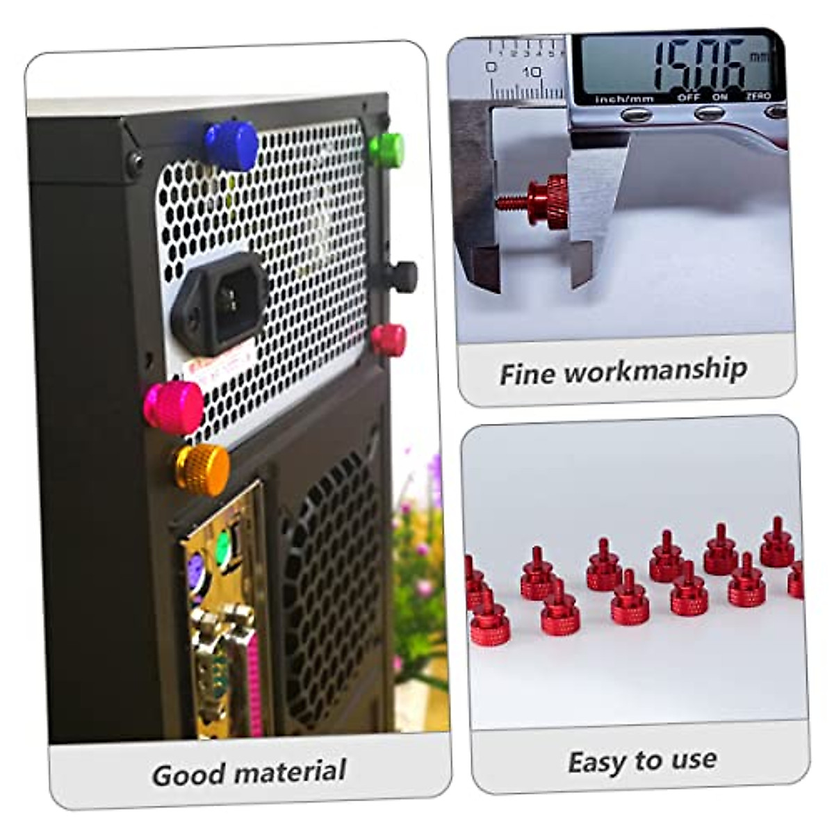 SOLUSTRE Pc Screws 10pcs Aluminum I Replacement Thumb Side Panel Slot Fixing Computer for Chassis Motherboard Supply Thumbscrew Alloy Thumb Screw