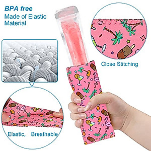 24 Pack Ice Pop Sleeves Neoprene Freezer Pop Sleeve Popsicle Covers Holders Bags BPA-Free for Kids Party Supplies (Colorful)