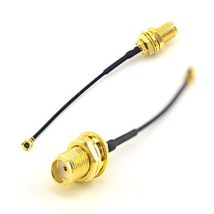 HiLetgo 5pcs IPX IPEX-1 U.FL to SMA Female Pigtail Antenna Wi-Fi Coaxial Low Loss Cable 6 inch (15cm)