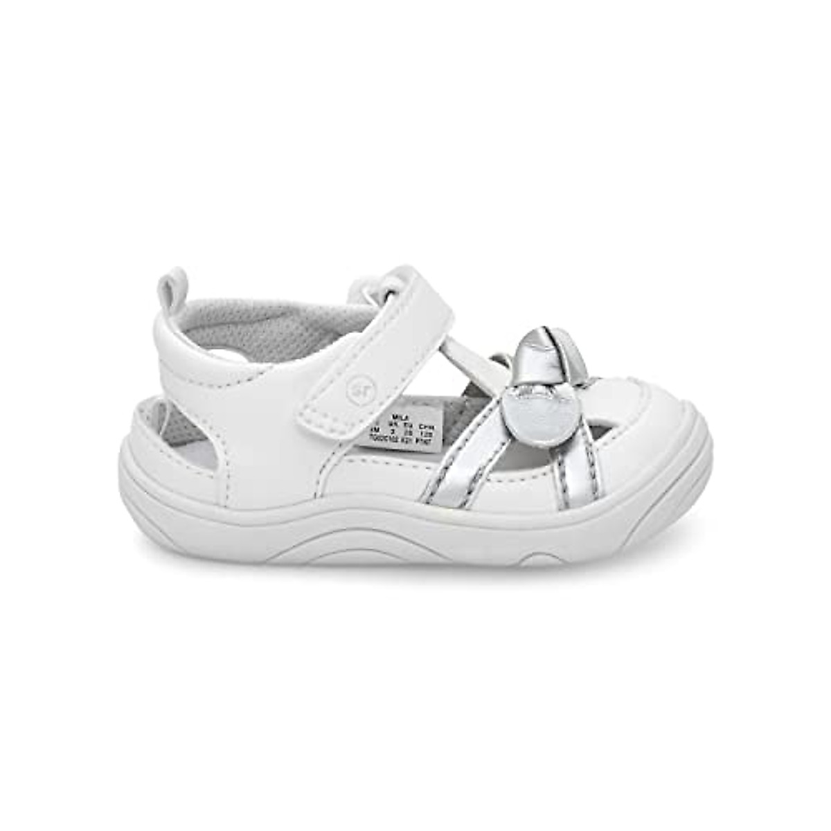 Stride Rite 360 Girls Mila Sandal, White, 3 Infant US
