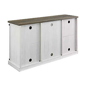 Asifom Television Stands Entertainment Centers Modern Farmhouse Wood TV Stand for TVs up to 65 Inch, Home Living Room Storage Table Cabinet Doors and Shelves Stone Grey